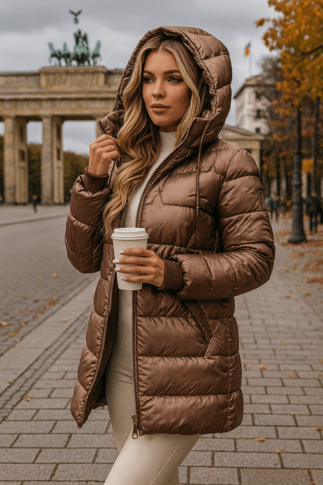 Tina™ | Long, Warm Quilted Jacket with a Generous Hood – Romy & Rose